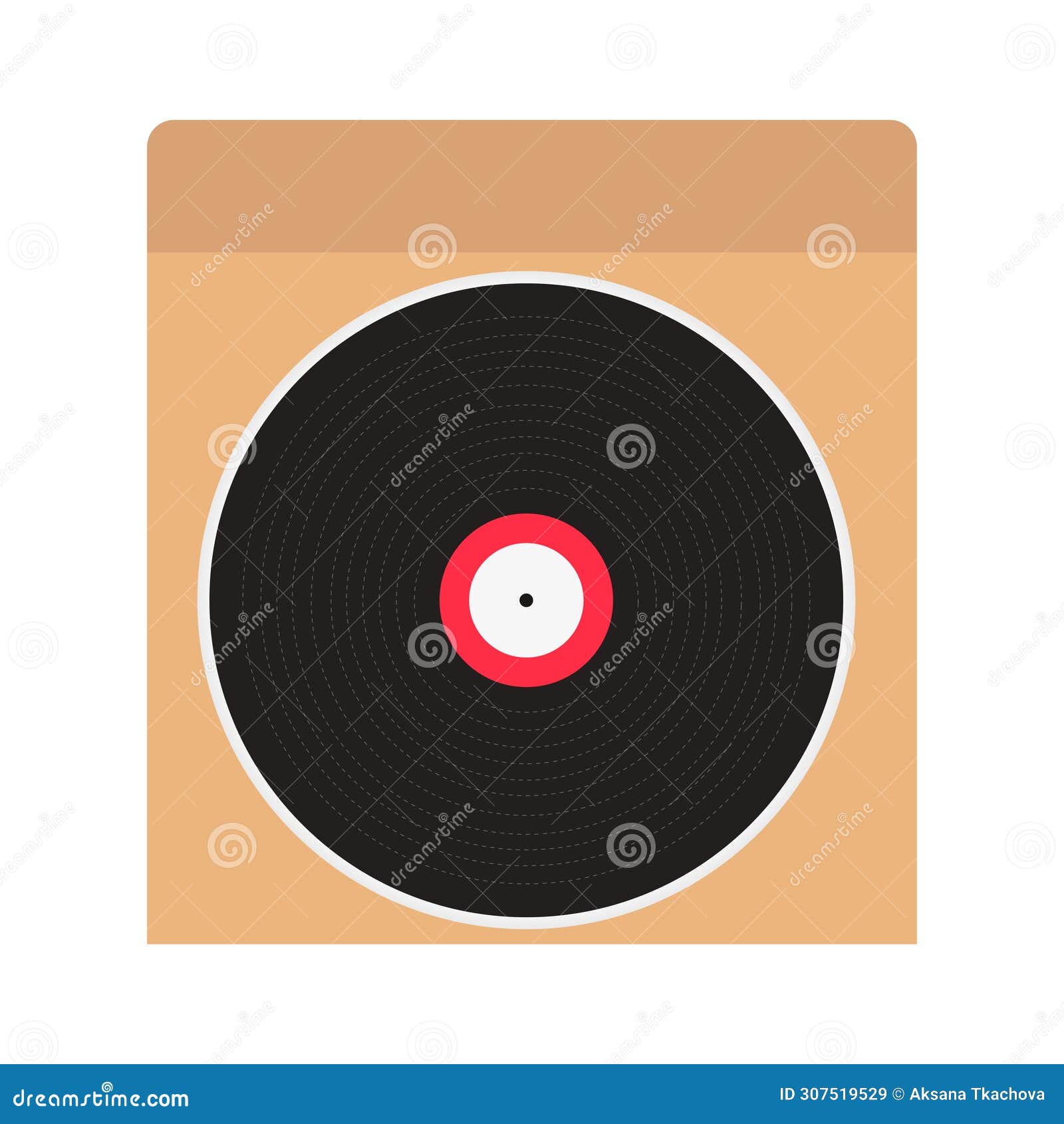 Vector Vinyl Record on Cardboard Packaging on a White Background. Vinyl ...
