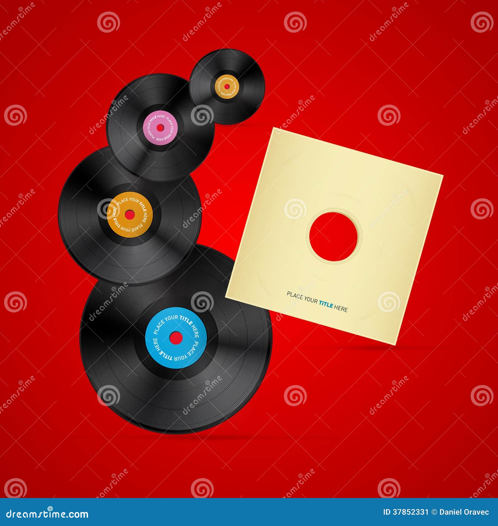 Vector Vinyl Record Discs Set Stock Vector - Illustration of classic ...