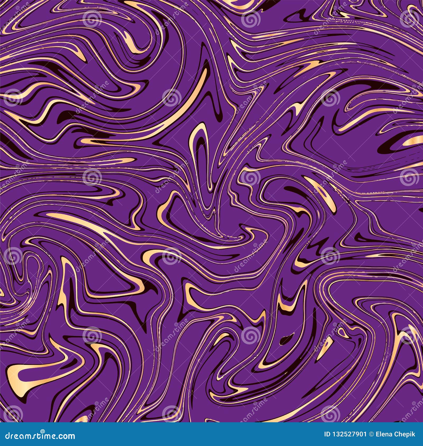 Vector Violet and Gold Marble Abstract Background. Liquid Marble ...
