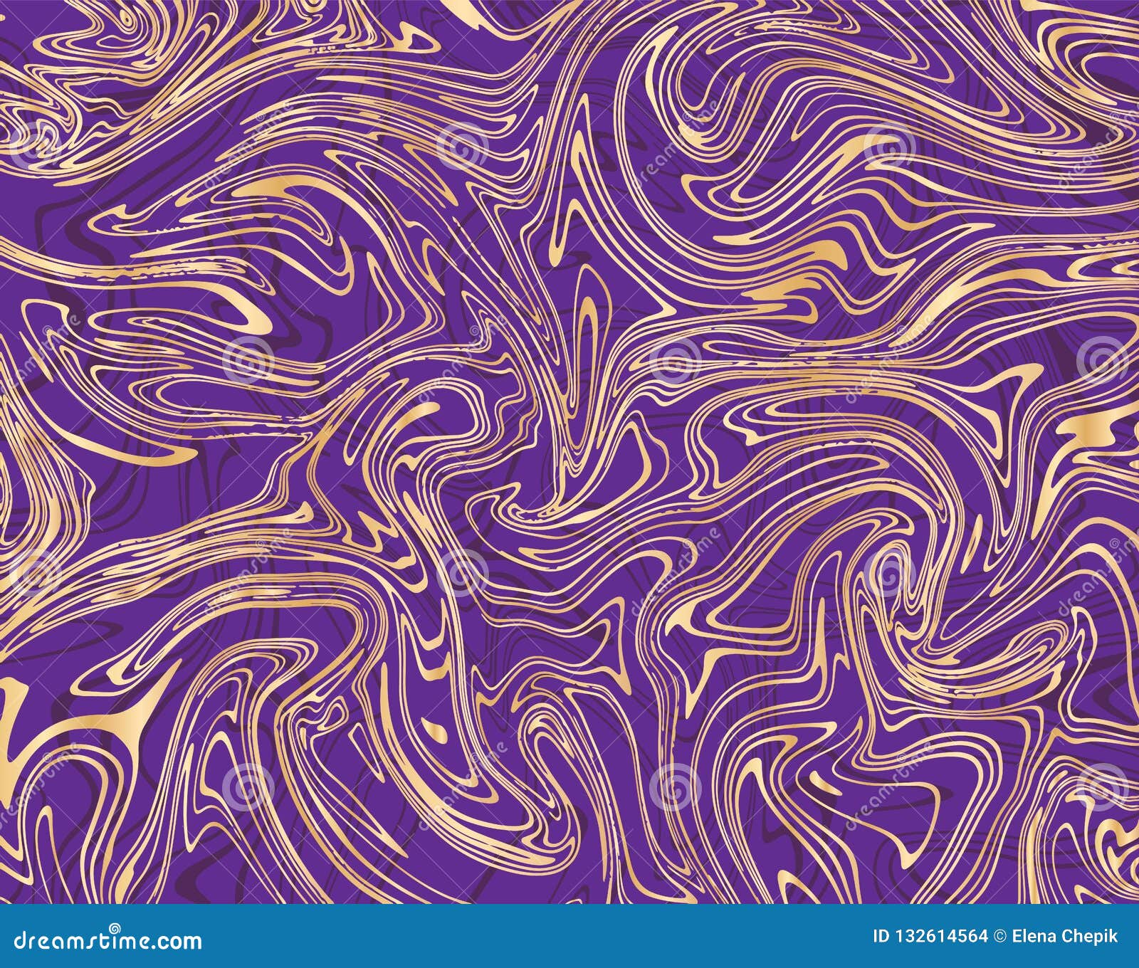 Vector Violet and Gold Marble Abstract Background. Liquid Marble ...