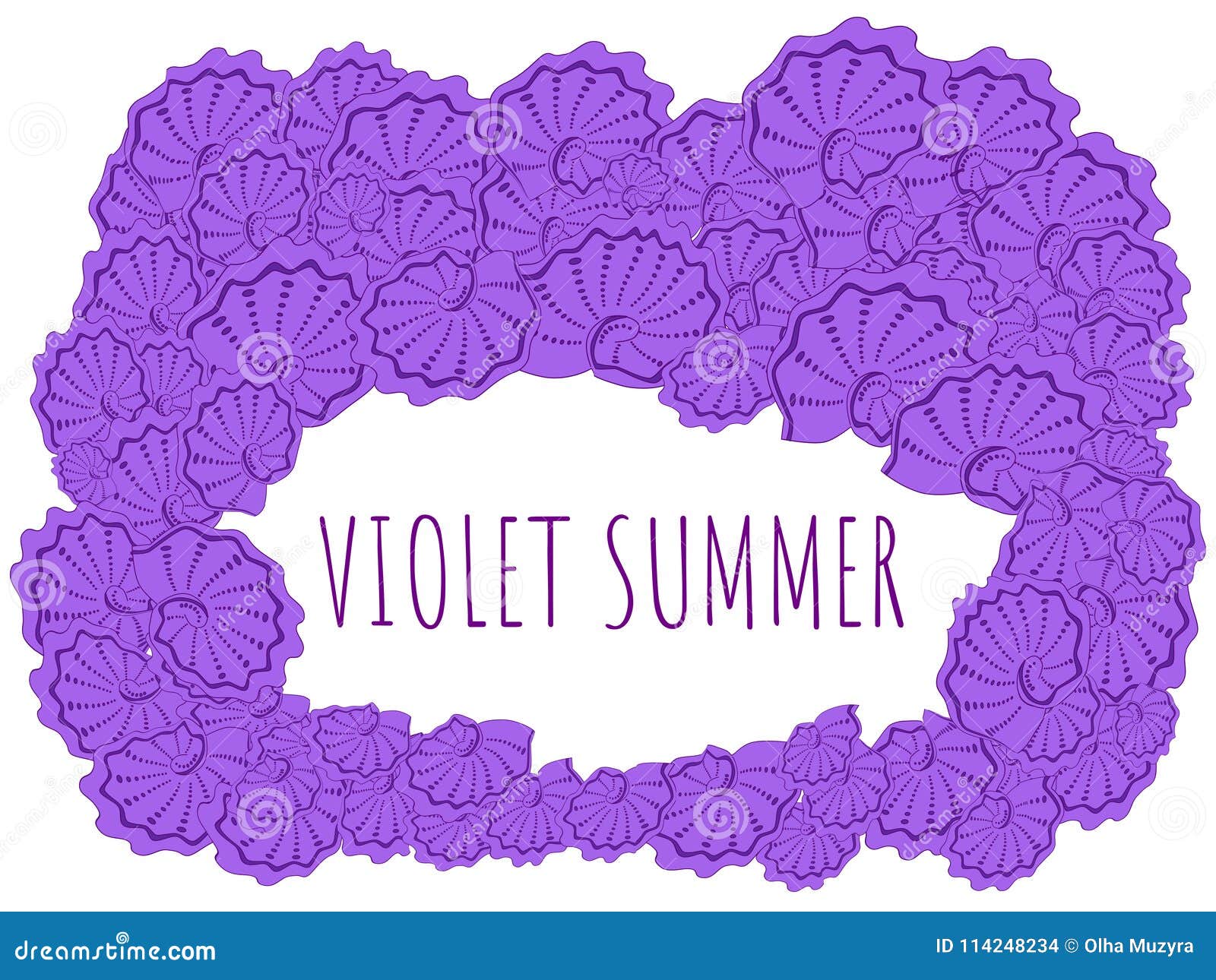 Vector Violet Shall - Violet Summer Theme Stock Vector - Illustration ...
