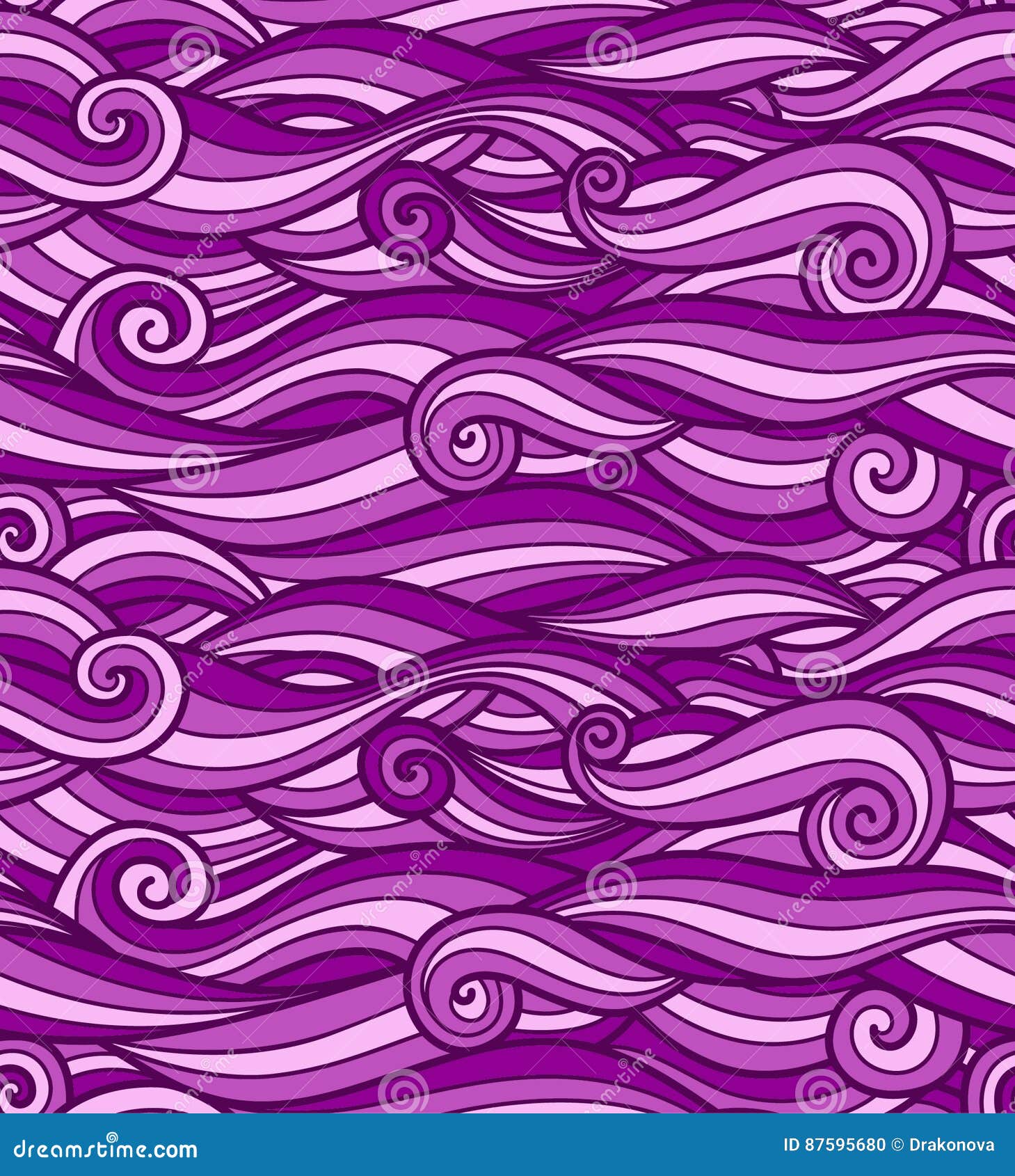 Vector Violet Waves Pattern Stock Vector - Illustration of purple, tile ...