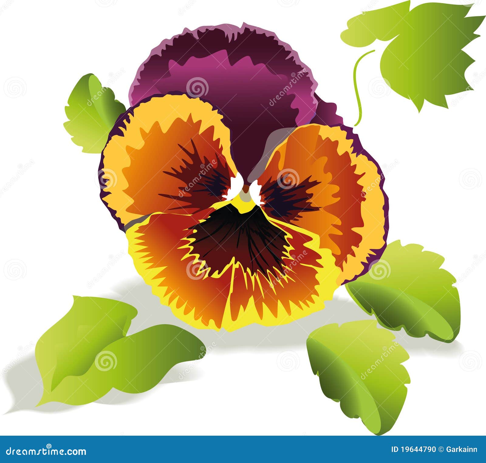 Vector Violet and Yellow Flower Stock Vector - Illustration of color ...