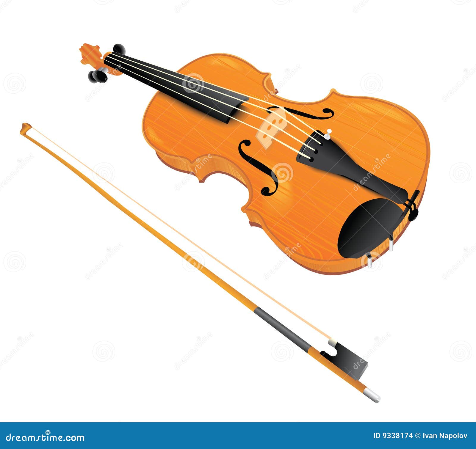 Vector violin stock vector. Illustration of instrument - 9338174