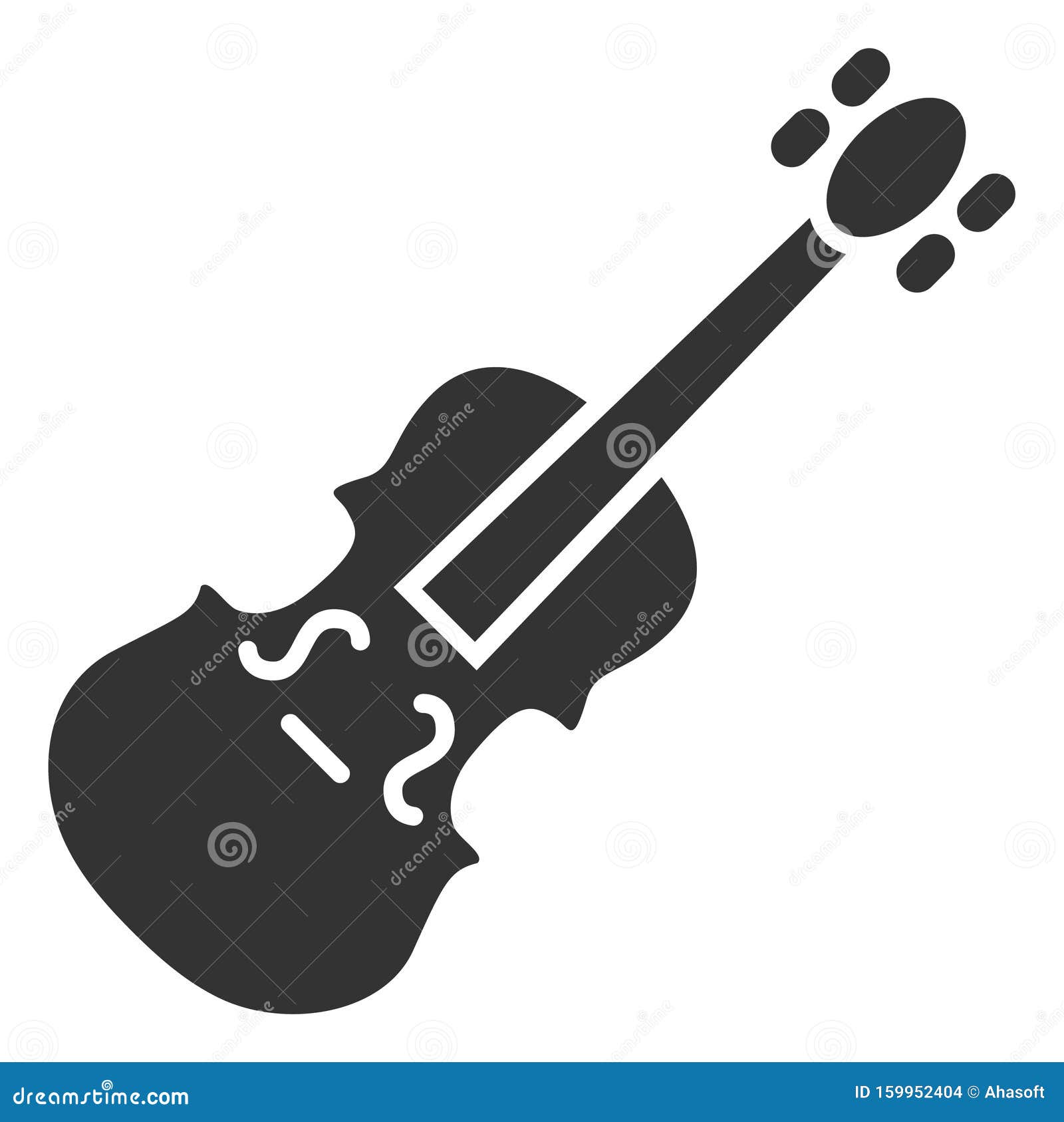Vector Flat Violin Icon stock vector. Illustration of orchestra - 159952404