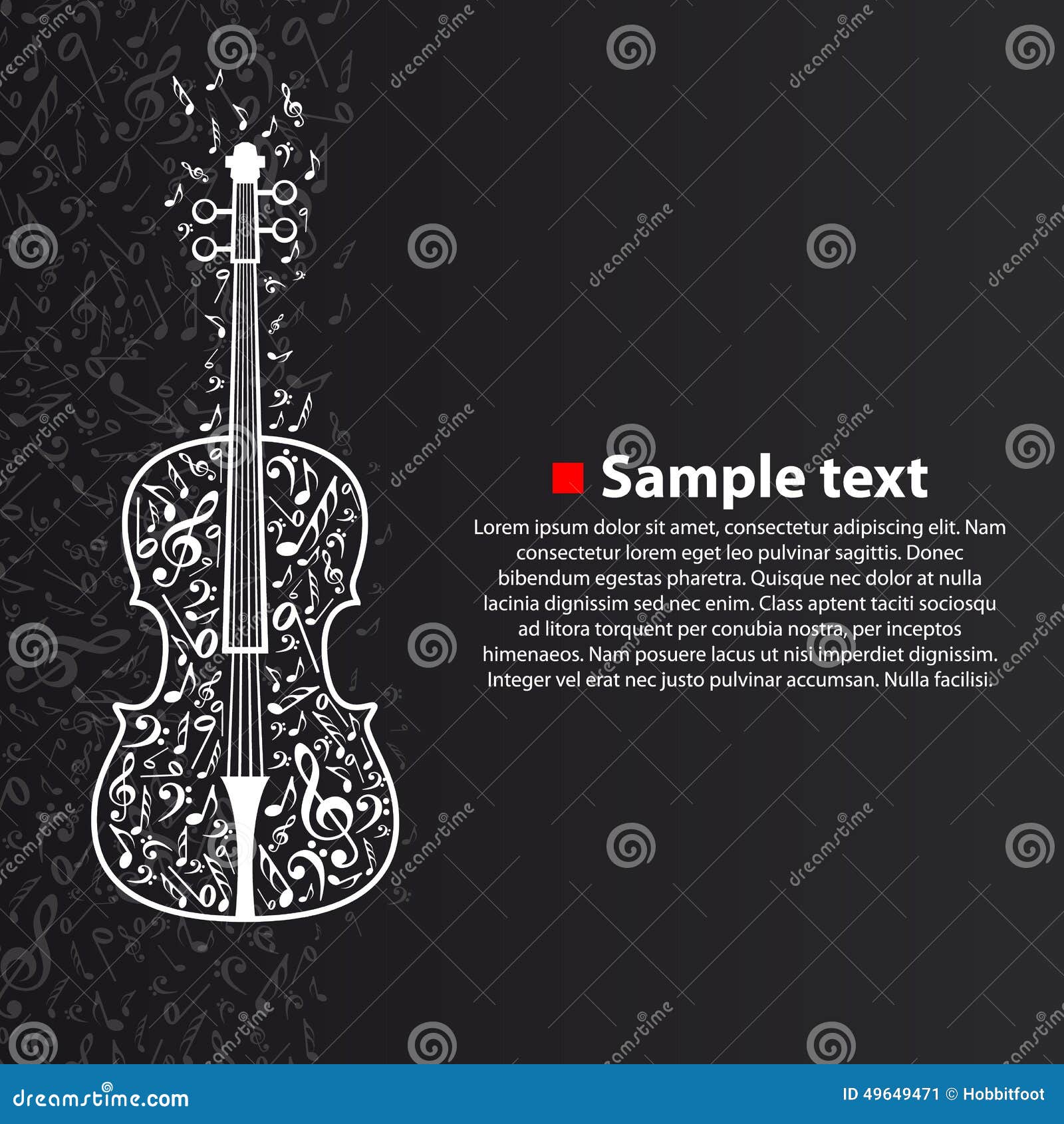 Vector violin with notes stock vector. Illustration of icon - 49649471