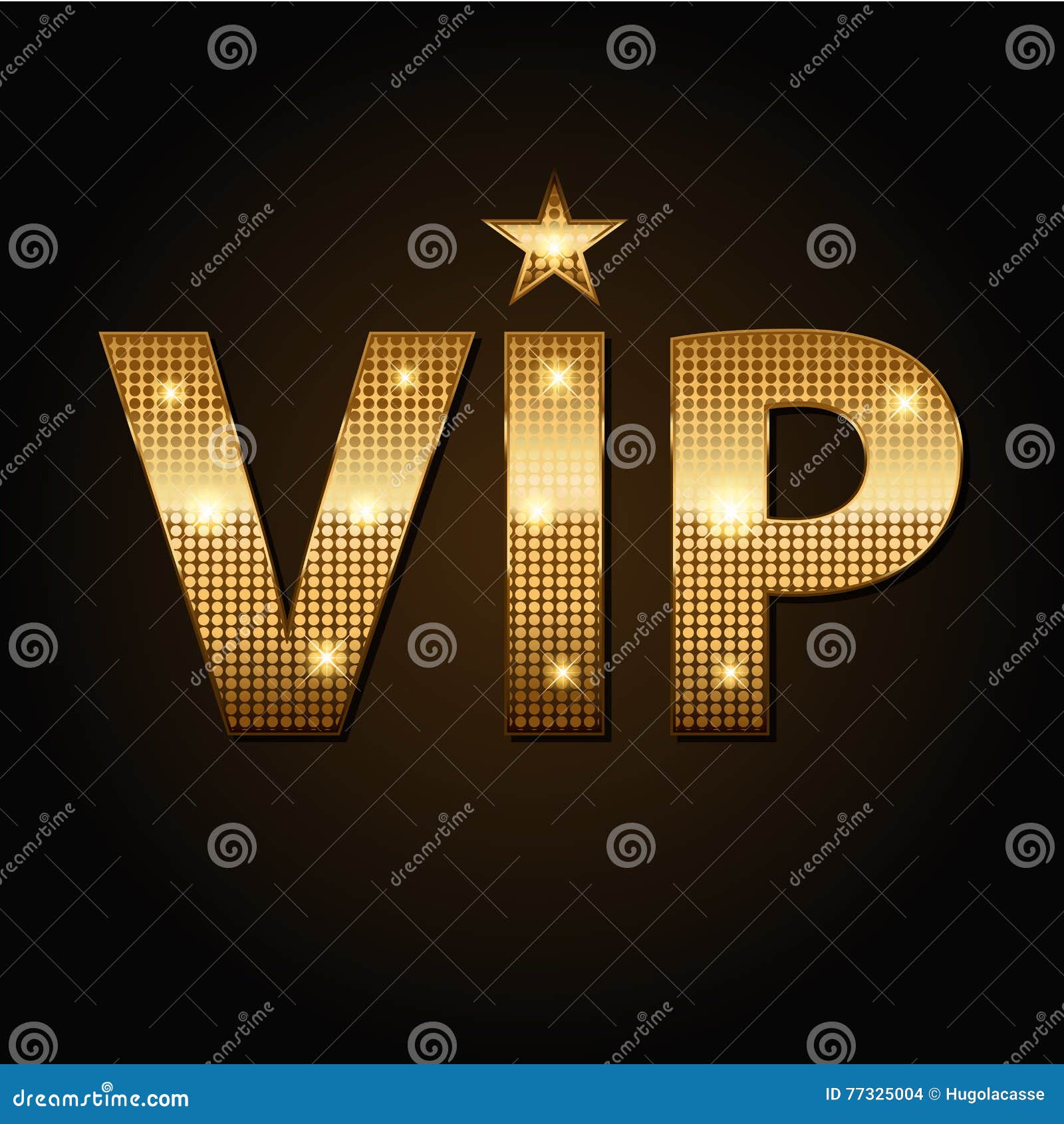 Vector VIP Golden Icons in Black Background Stock Vector - Illustration ...