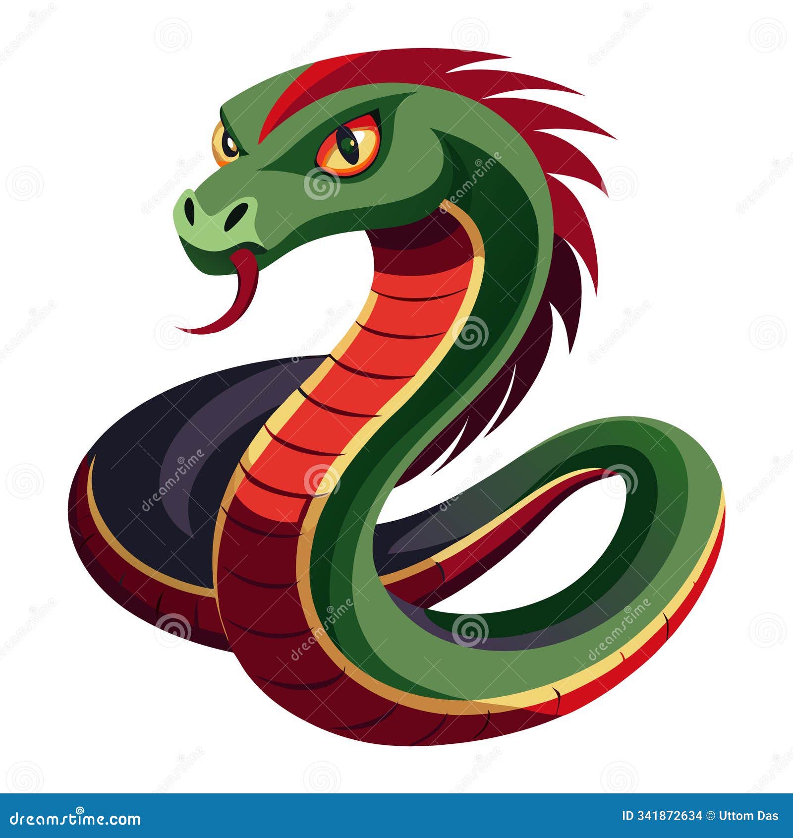 Vector Viper Snake on White Background Stock Illustration ...