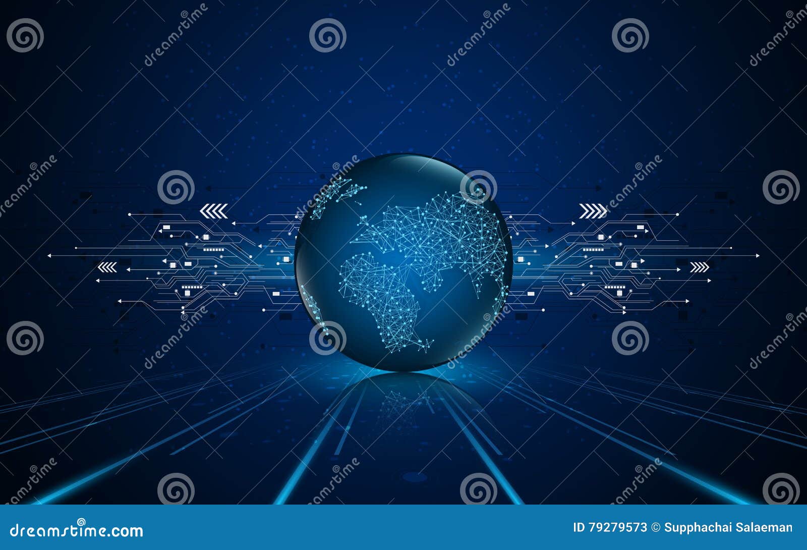 Vector Virtual Globe Networking Digital Tech Sci Fi Pattern Innovation ...