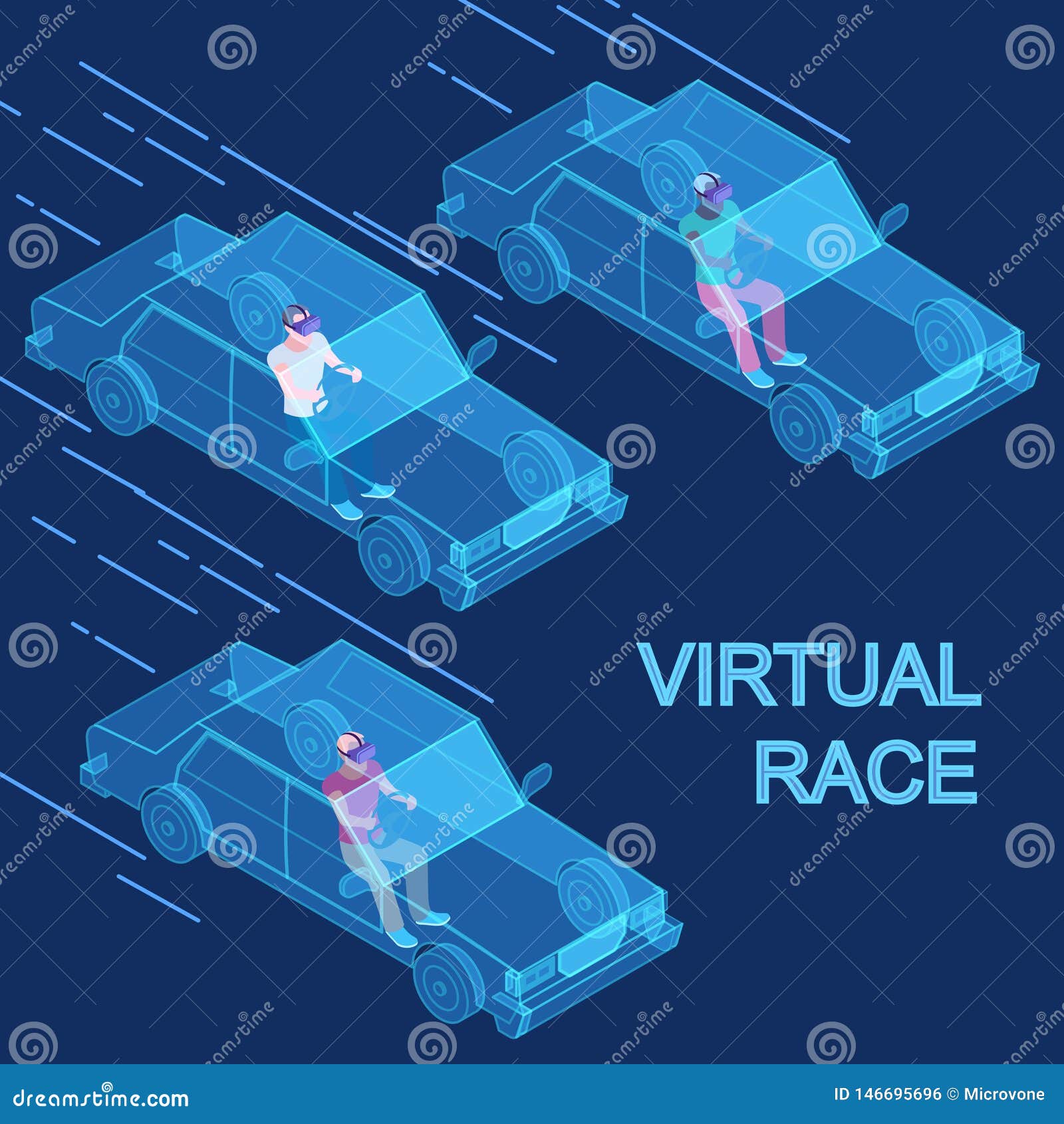 Virtual Race Cycling Concept. Virtual Roadbike Cyling Championship ...