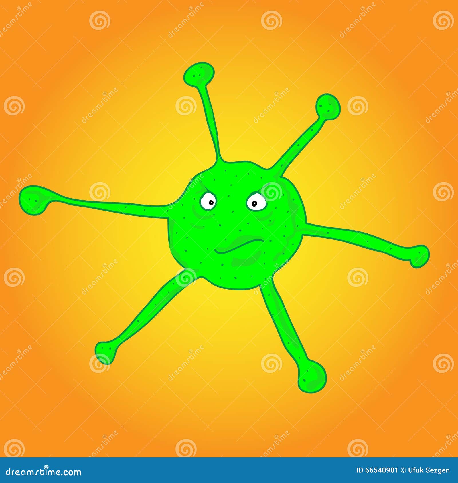 Vector Virus is Afraid of Something Stock Vector - Illustration of ...