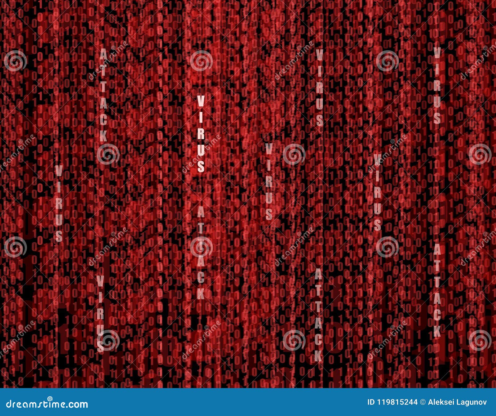 Vector Virus Attack Technology Red Background, Computer Security ...