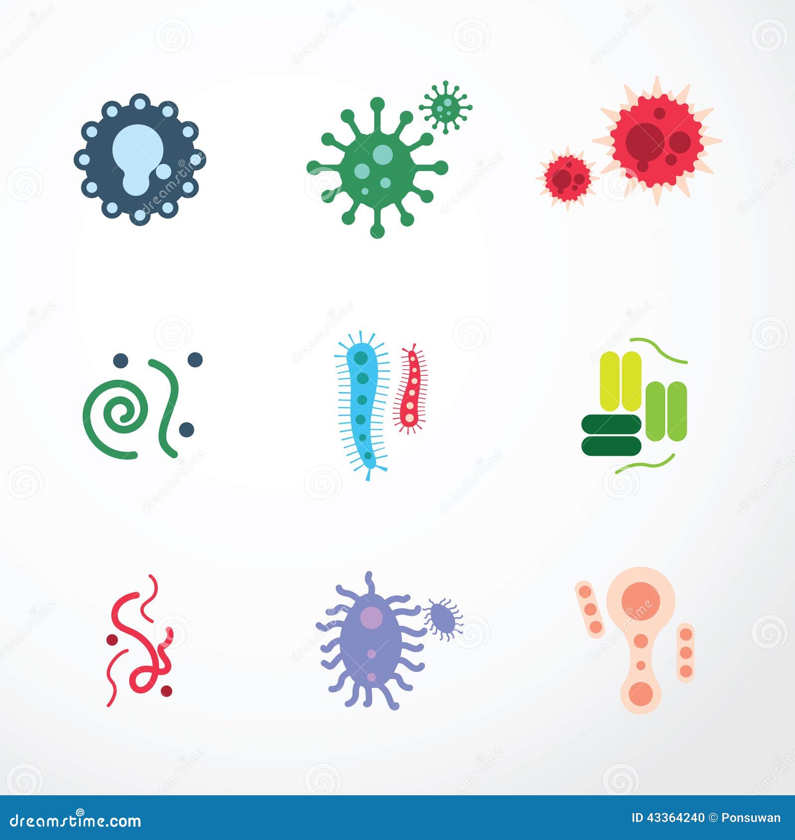 Vector Virus Sticker On A Green Background. Human Health, Bacteria ...