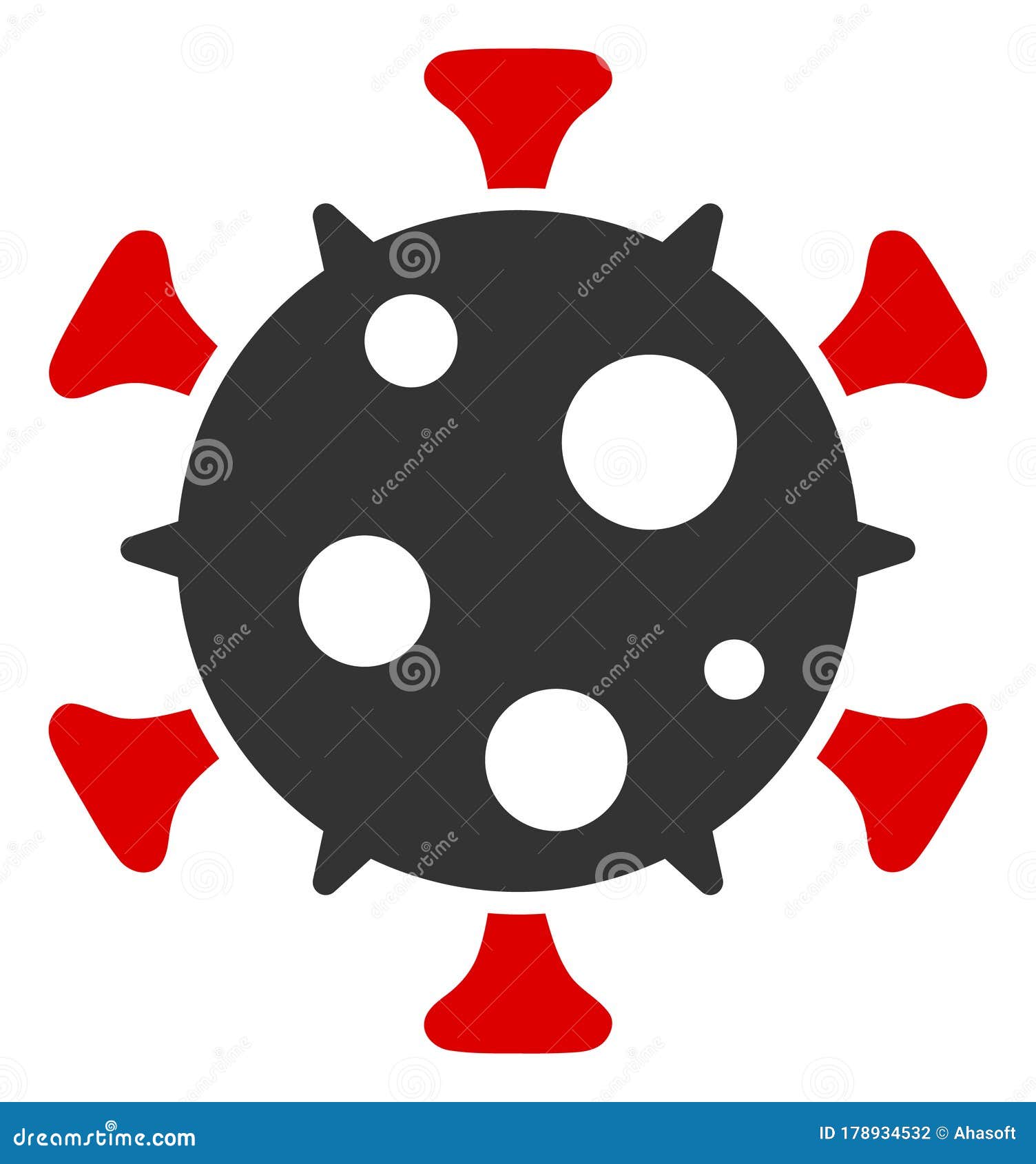 Vector Flat Virus Icon stock vector. Illustration of infectious - 178934532