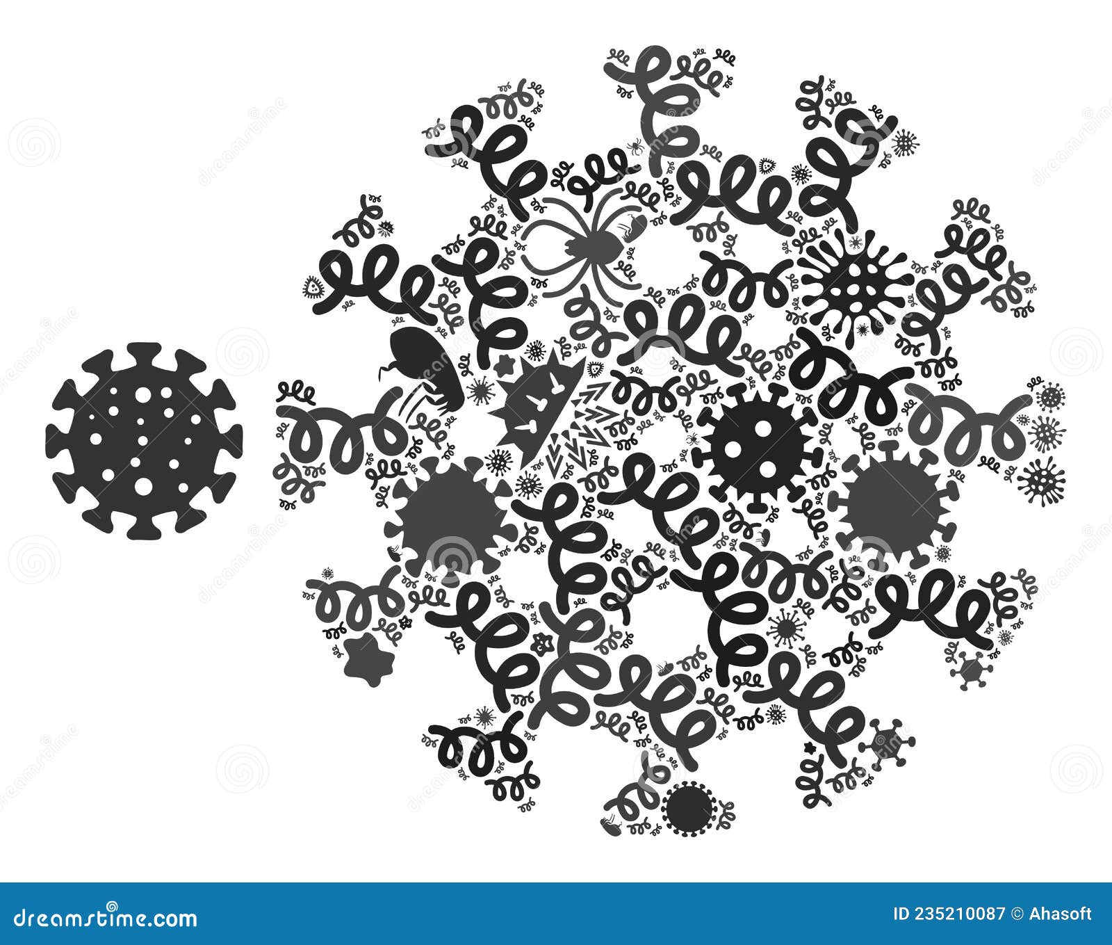 Collage Virus Icon of Flu Pathogens Stock Vector - Illustration of ...