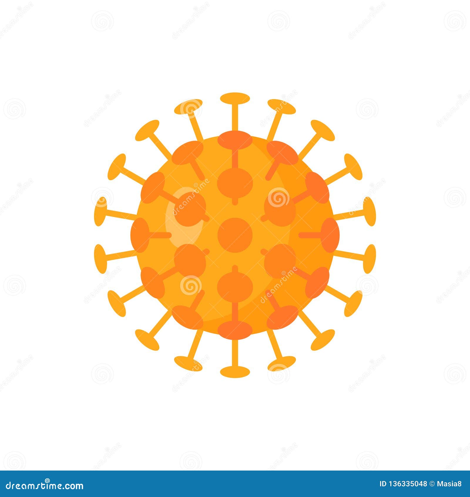 Vector Virus Icon in Simple Flat Style. Stock Vector - Illustration of ...