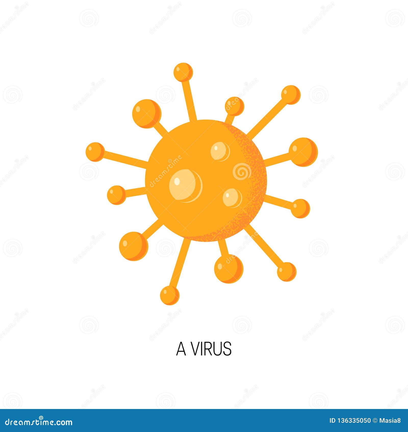 Vector Virus Icon in Simple Flat Style. Stock Vector - Illustration of ...