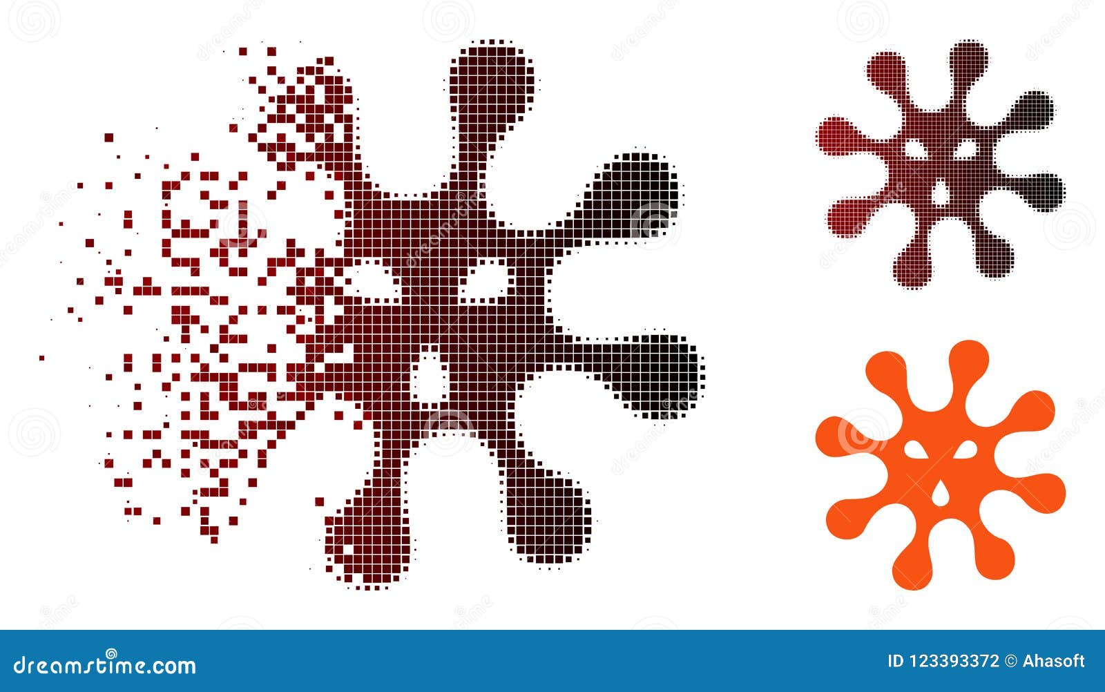 Dust Pixel Halftone Virus Icon Stock Vector - Illustration of dissipate ...