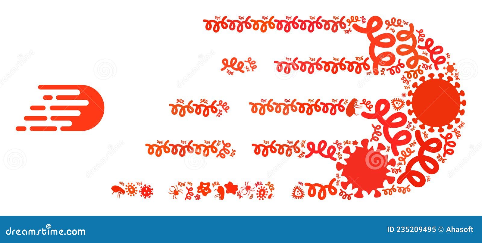 Composition Rush Effect Icon of Infectious Viruses Stock Vector ...