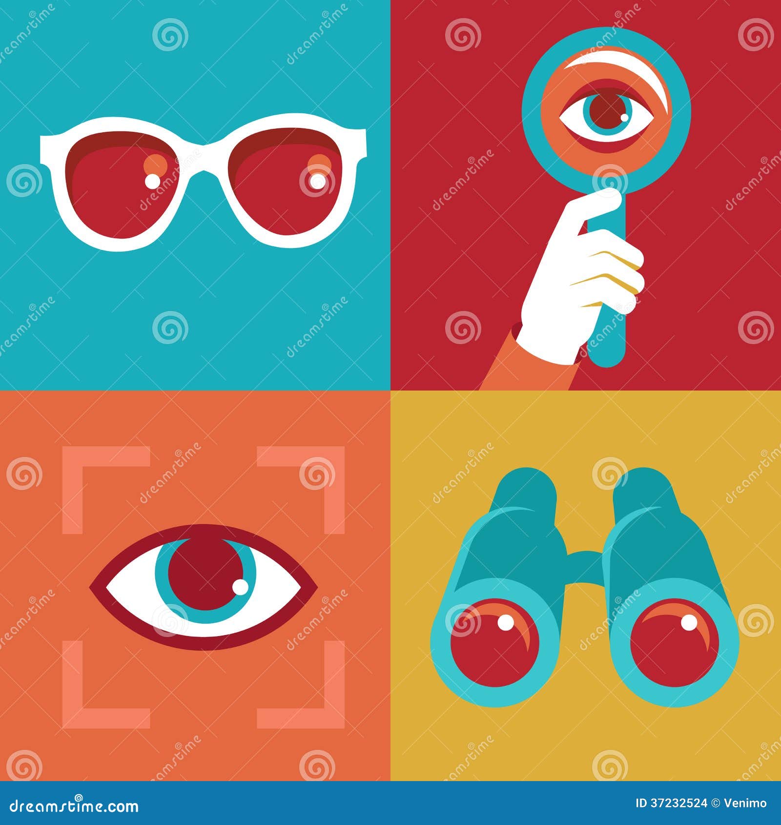 Vector Visual Concept and Icons in Flat Style Stock Vector ...