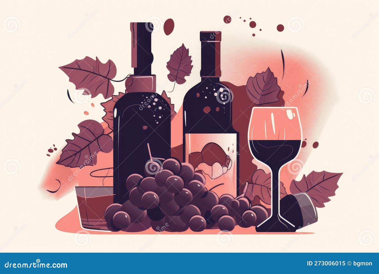 Vector Visual of Wine Bottle Cup and Glassware. Generative Ai Stock ...