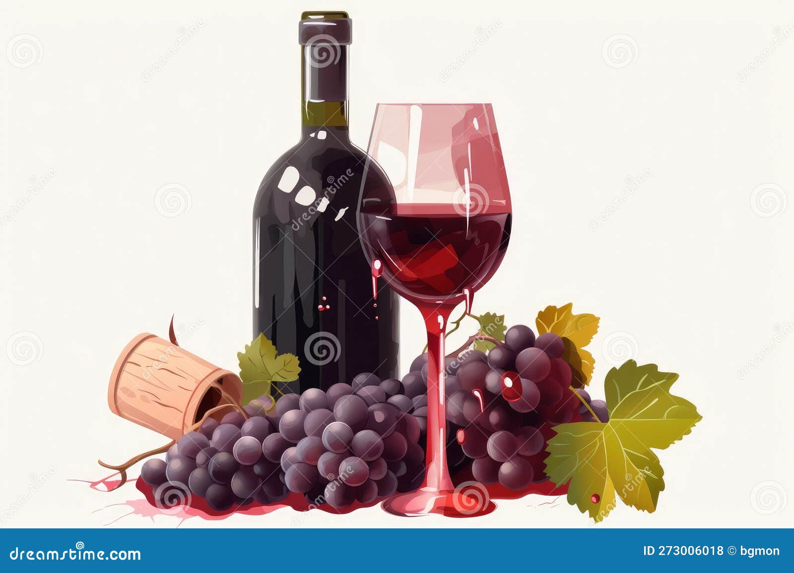Vector Visual of Wine Bottle Cup and Stemware. Generative Ai Stock ...