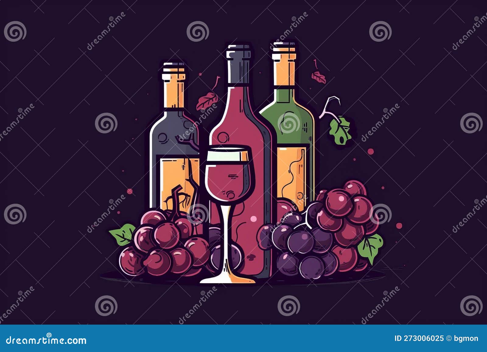 Vector Visualization Depicting a Wine Bottle. Generative Ai Stock ...