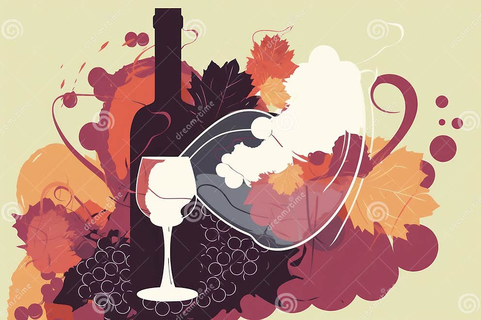 Vector Visualization Showcasing a Wine Bottle. Generative Ai Stock ...