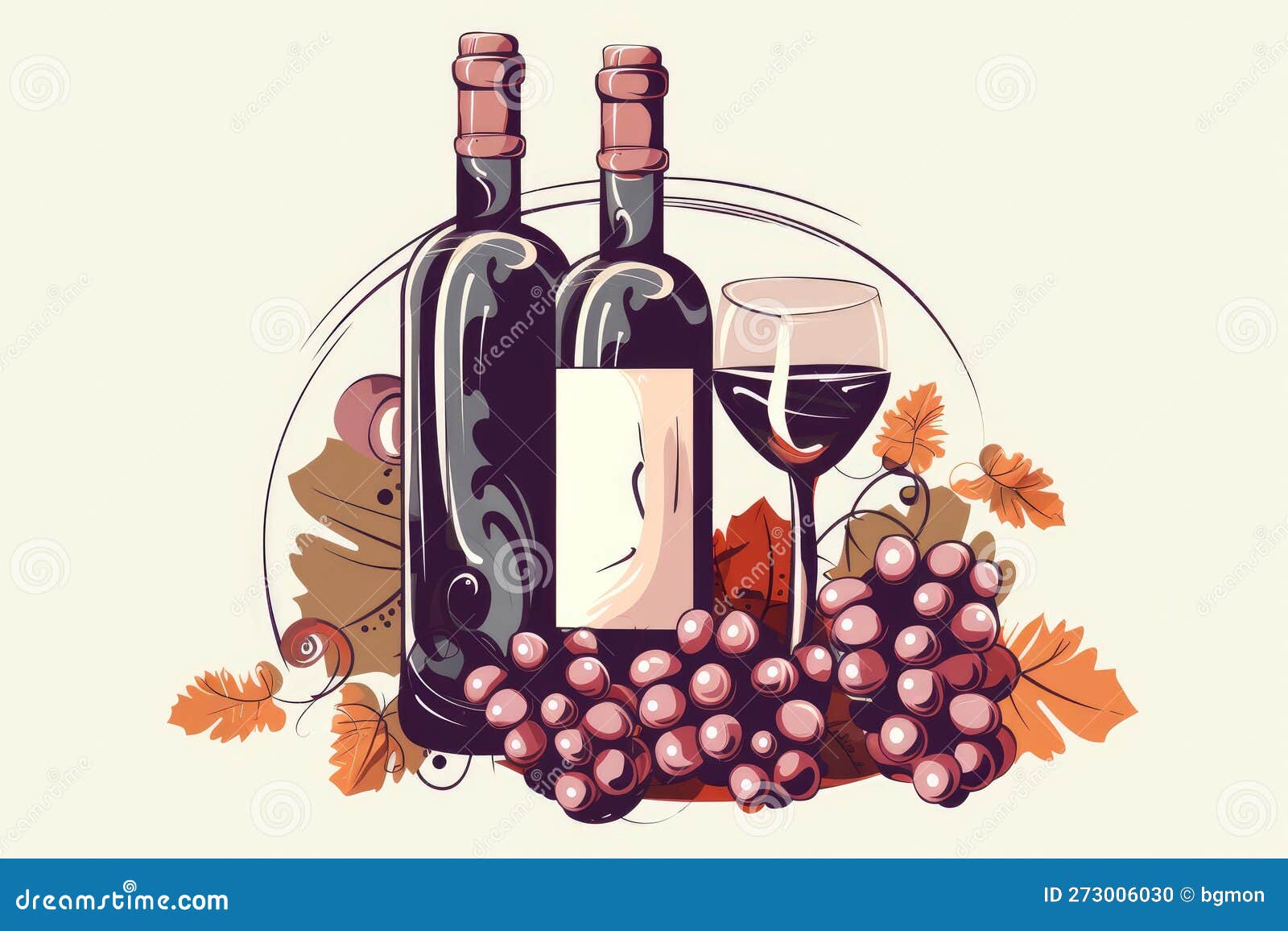 Vector Visualization of a Wine Bottle Art. Generative Ai Stock ...