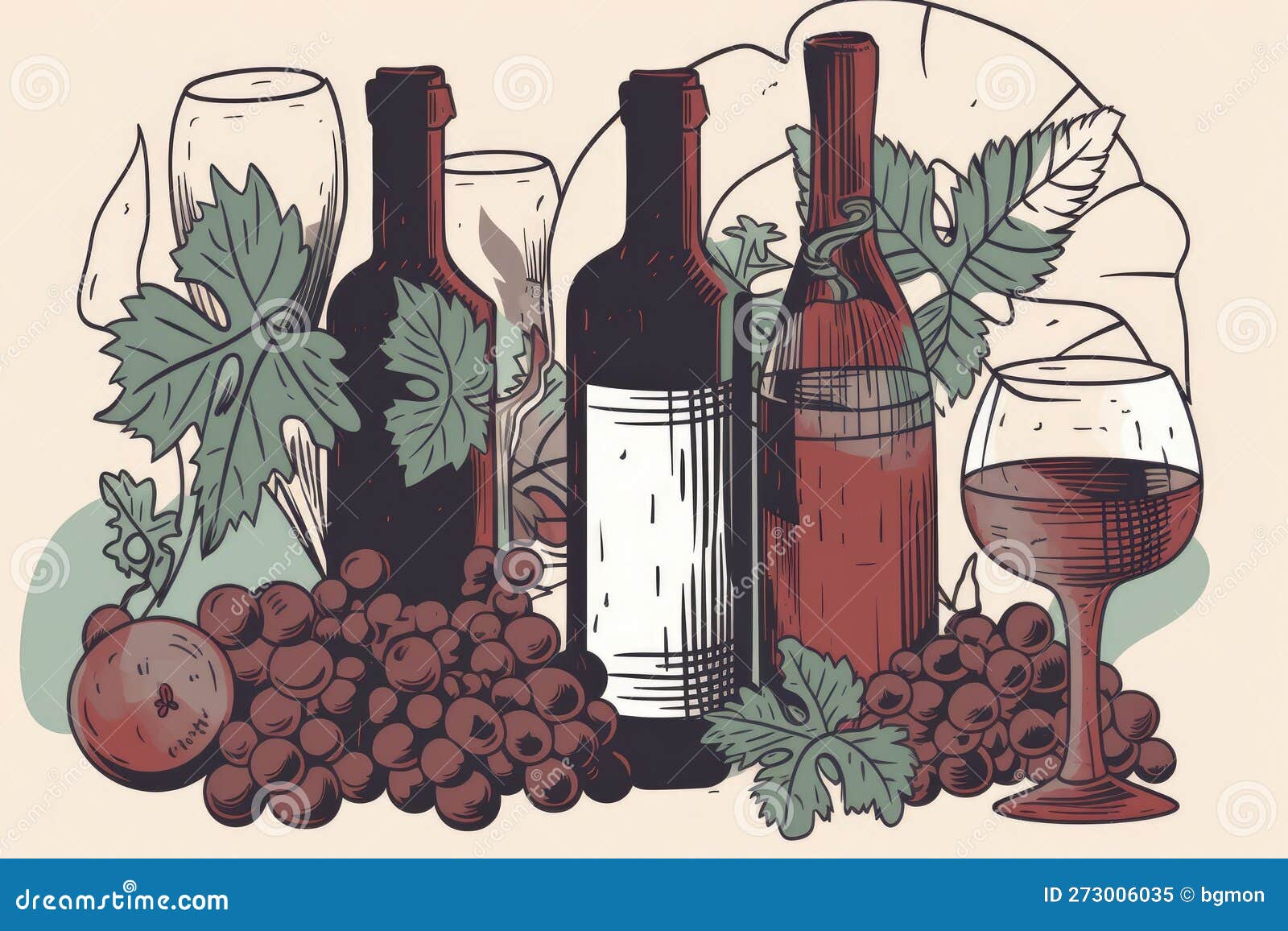 Vector Visualization of Wine Bottle. Generative Ai Stock Illustration ...