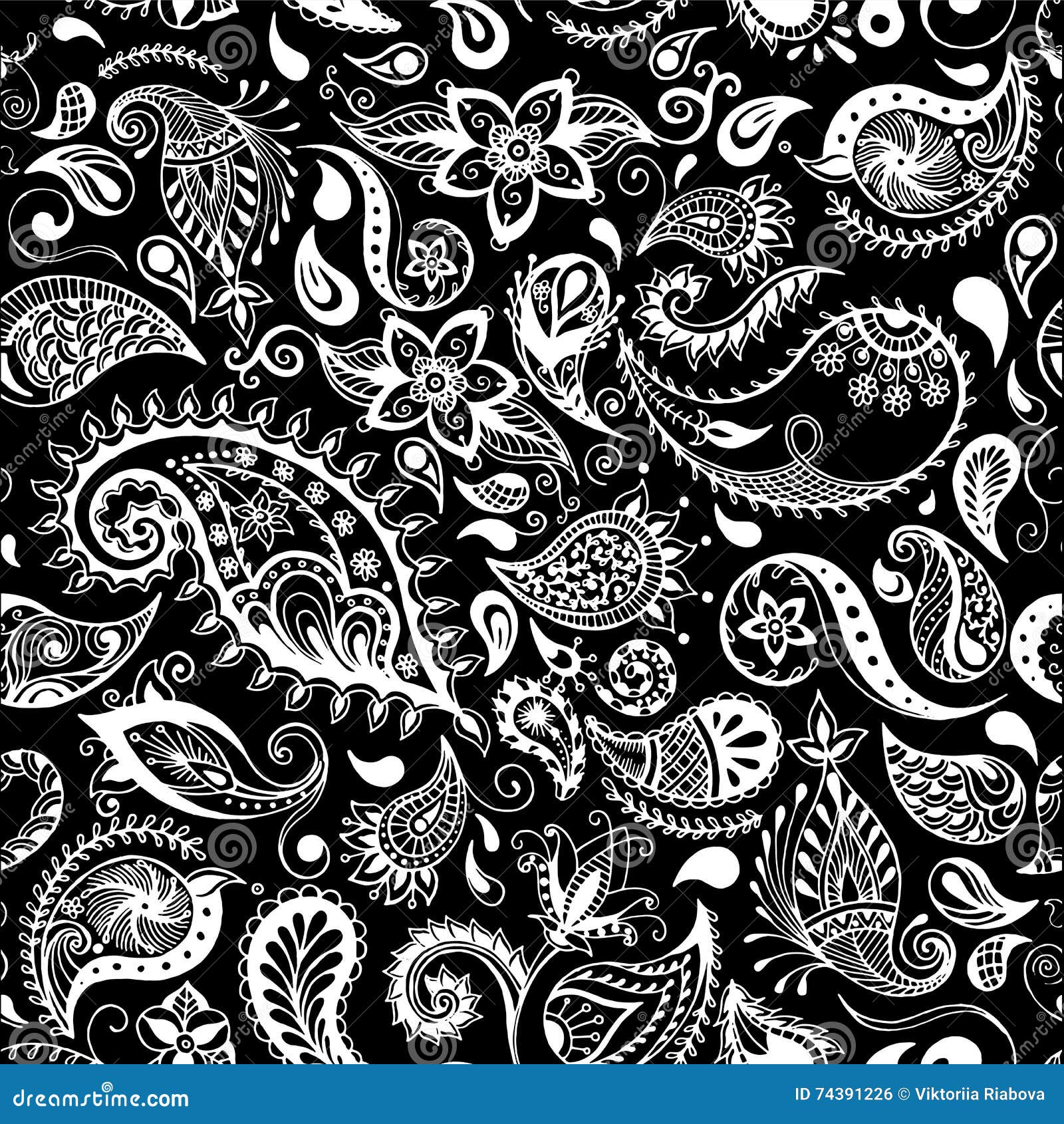 Vector Vivid Flower Pattern. Seamless Botanic Texture, Detailed ...