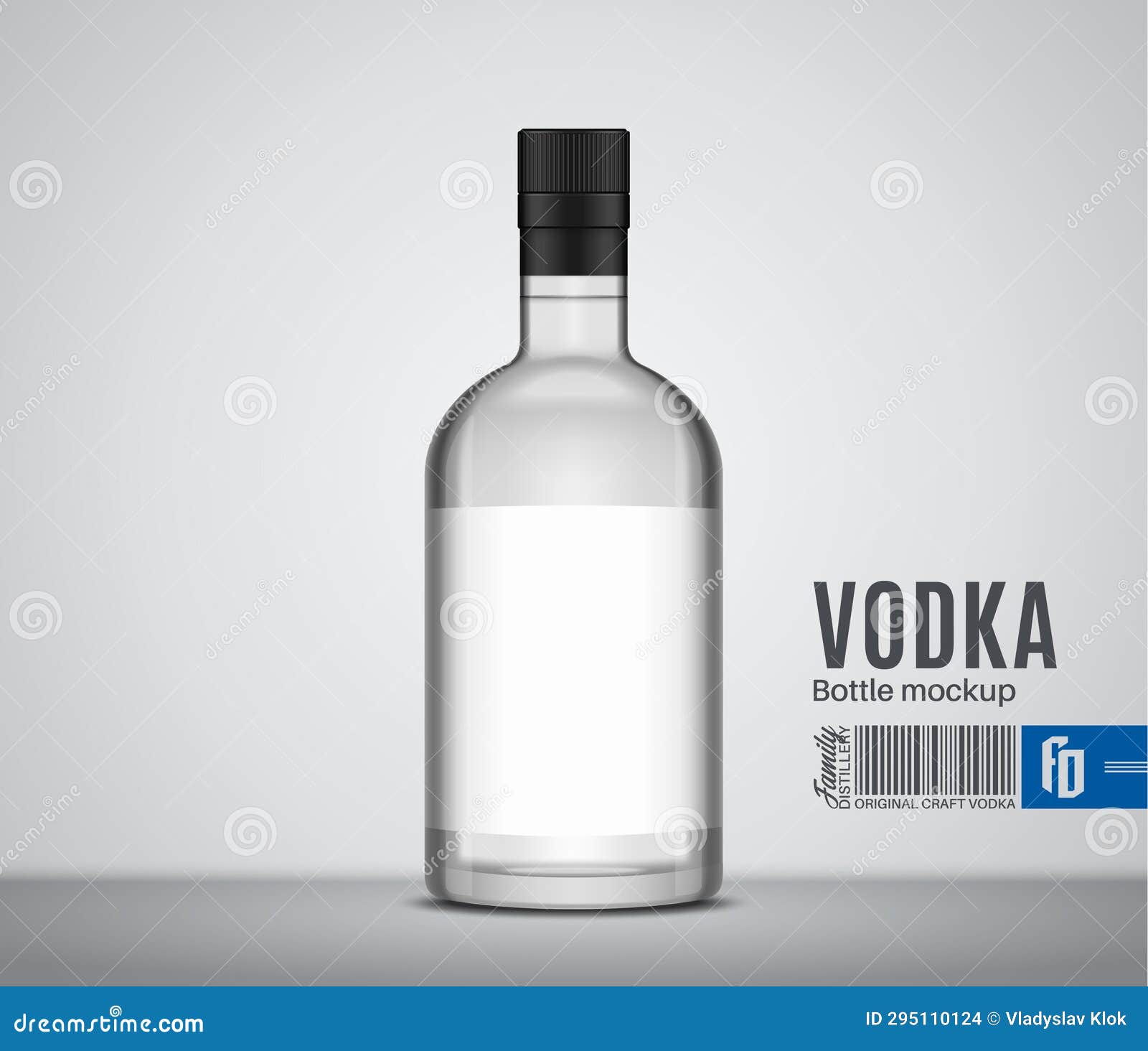 Vector Vodka Glass Bottle with Label Stock Vector - Illustration of ...