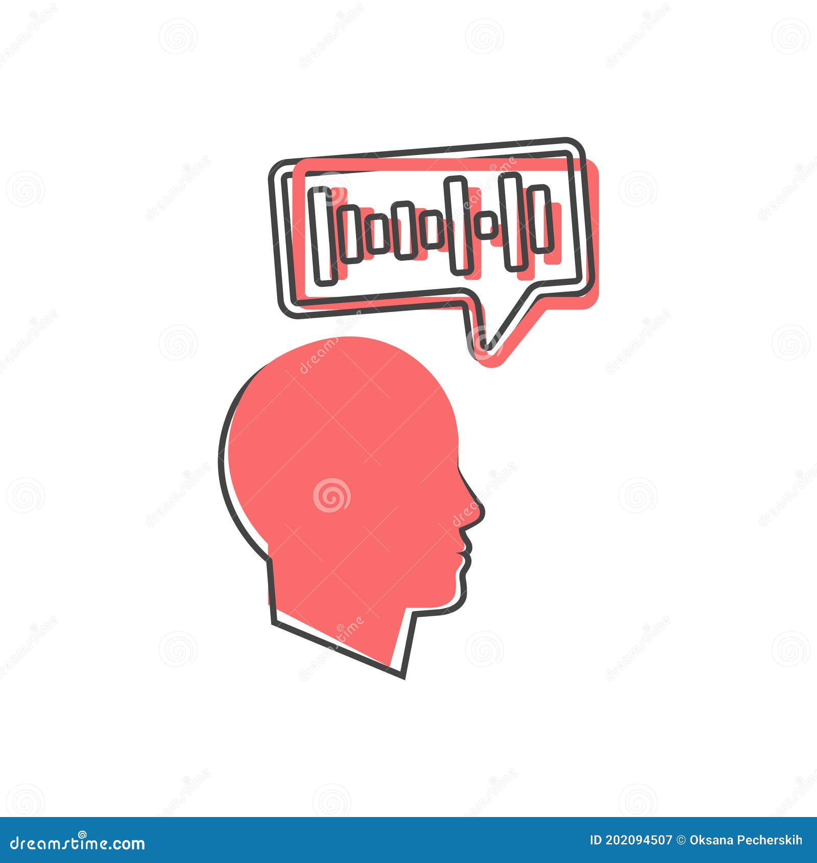 Vector Voice Recognition Icon. User Illustration and Voice Message ...