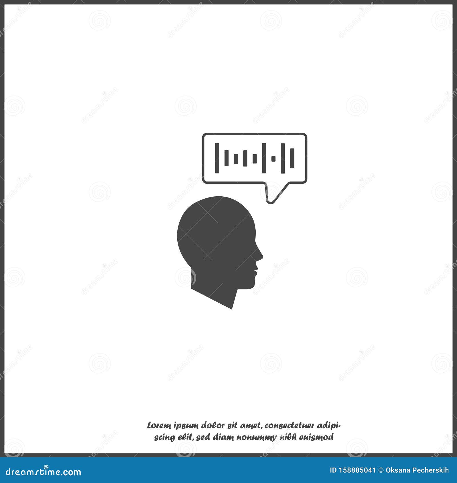 Vector Voice Recognition Icon. User Illustration and Voice Message on ...
