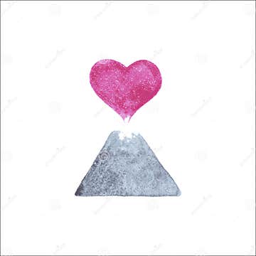 Vector Volcano Heart stock vector. Illustration of gases - 115644376