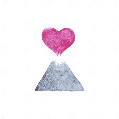 Vector Volcano Heart stock vector. Illustration of gases - 115644376