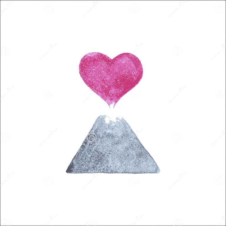 Vector Volcano Heart stock vector. Illustration of gases - 115644376