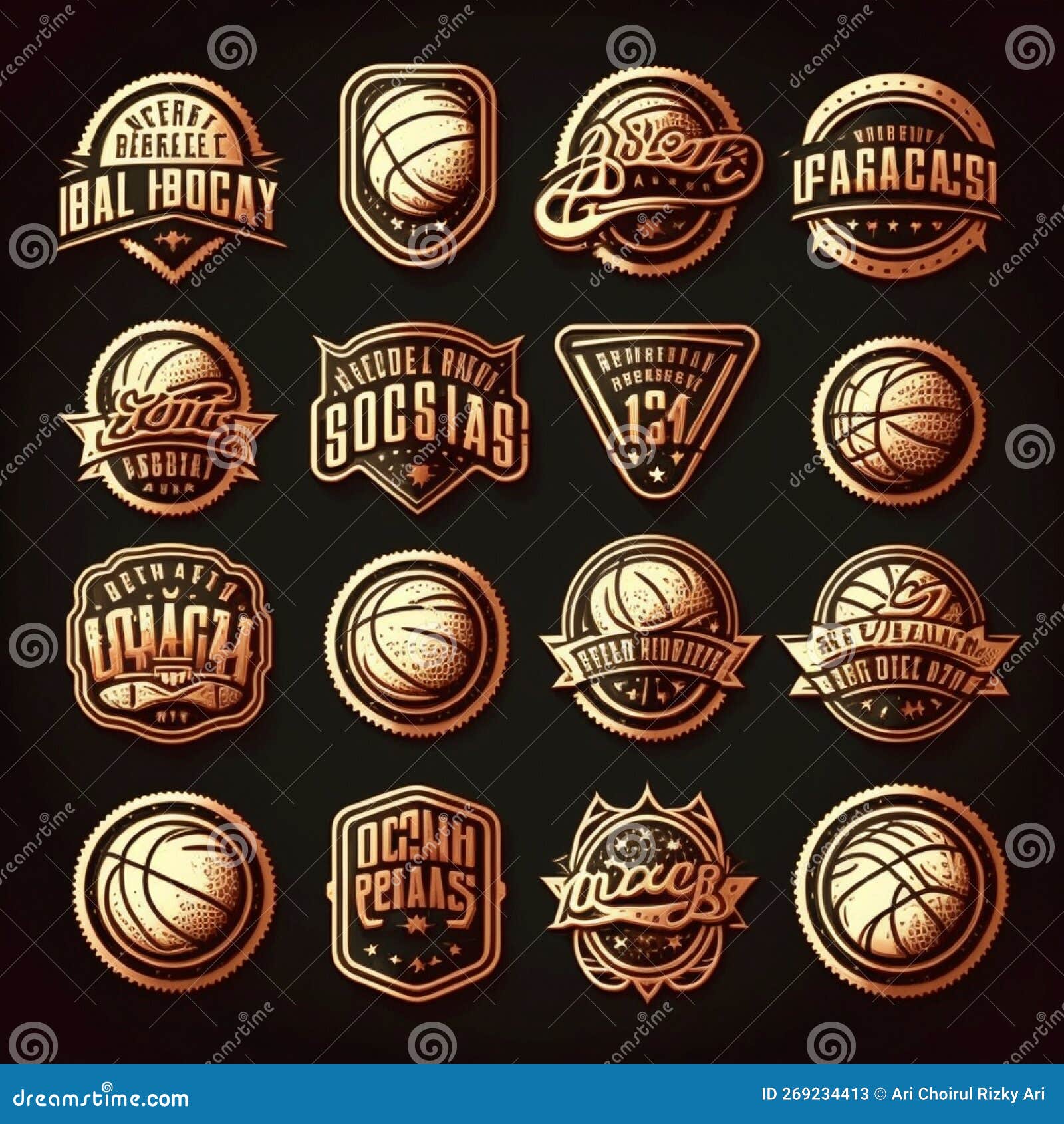 Vector Volleyball Label Collection Stock Illustration - Illustration of ...