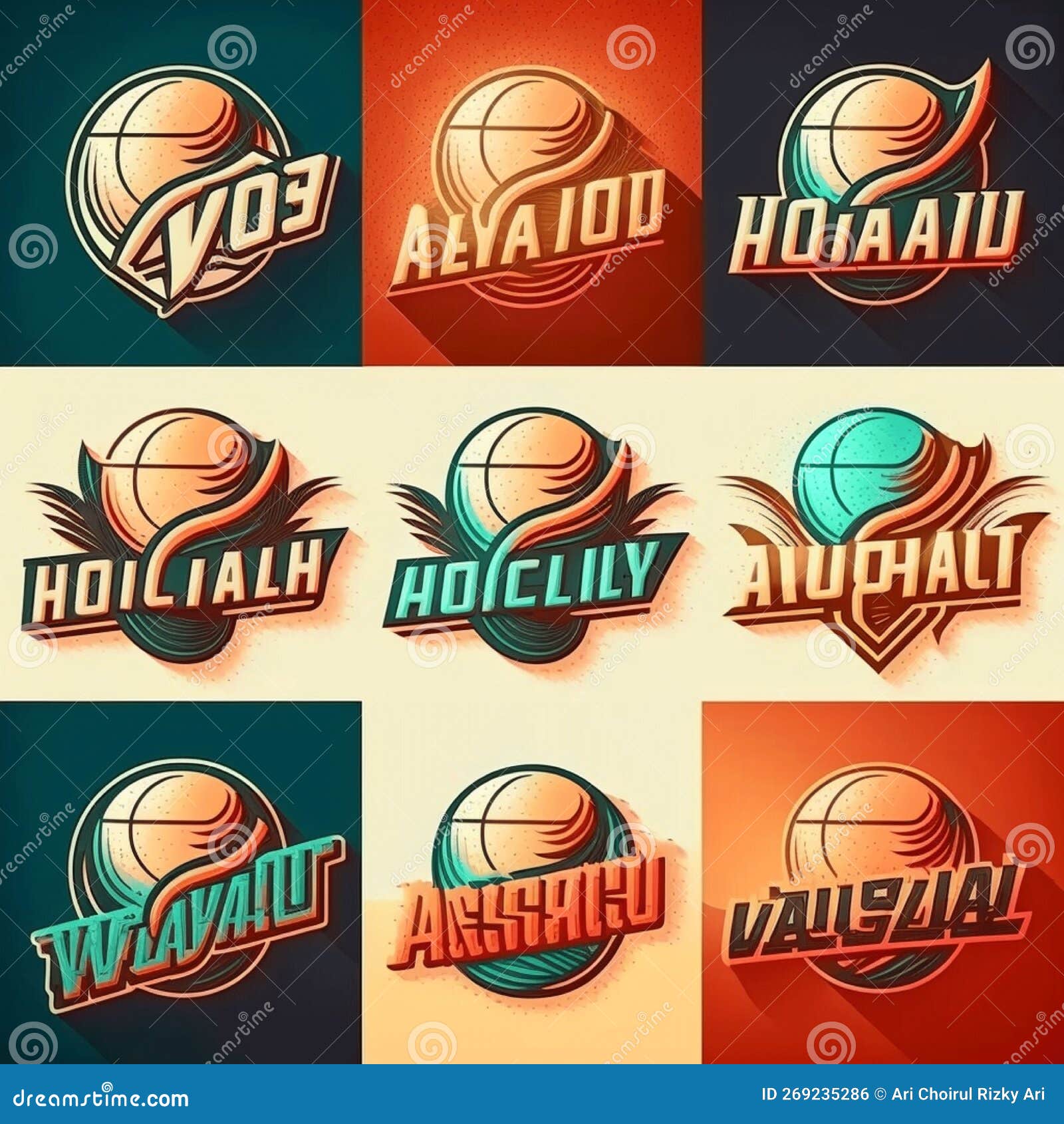 Vector Volleyball Label Collection Stock Illustration - Illustration of ...