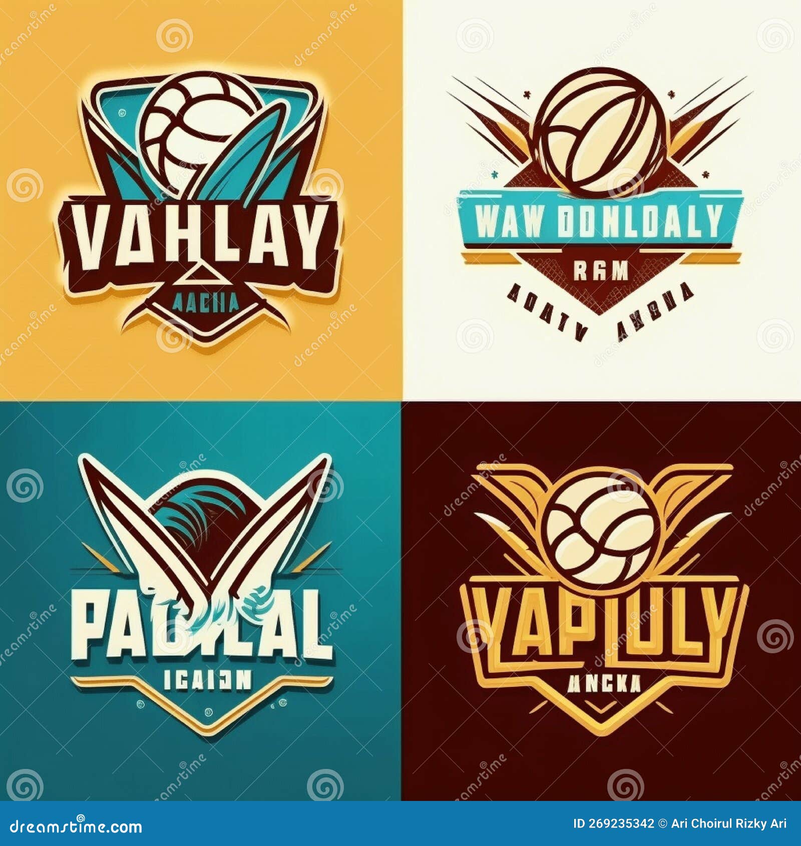 Vector Volleyball Label Collection Stock Illustration - Illustration of ...