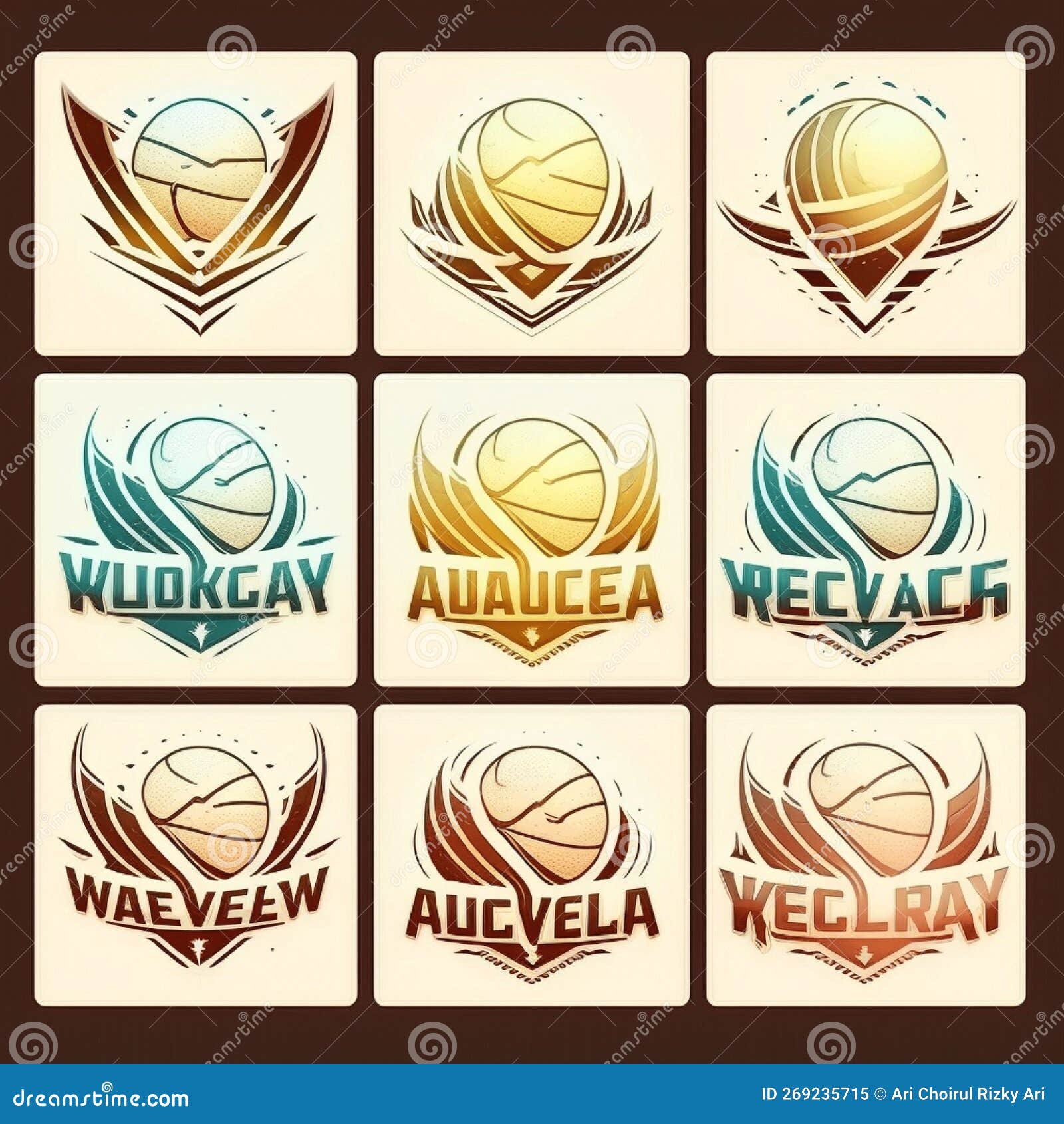 Vector Volleyball Label Collection Stock Illustration - Illustration of ...