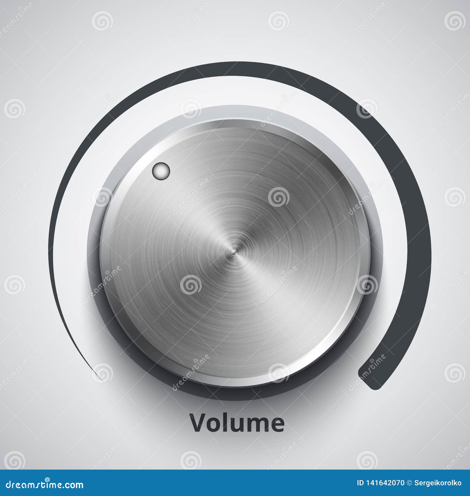 Volume Knob with Metal Texture Stock Vector - Illustration of amplifier ...