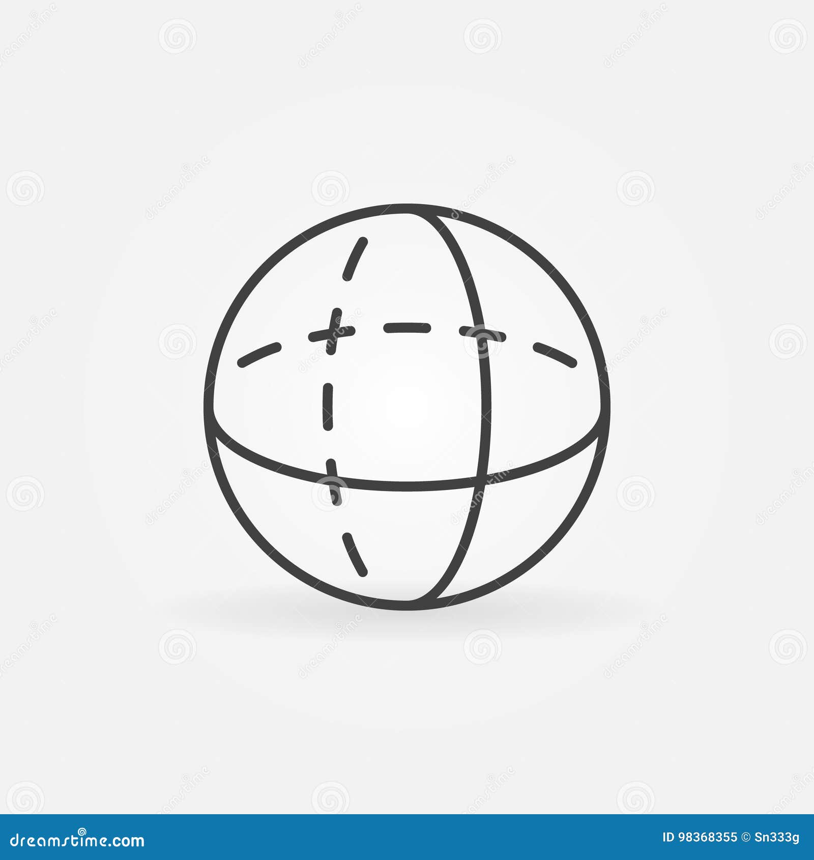 Vector Volume Sphere Outline Icon Stock Vector - Illustration of ...