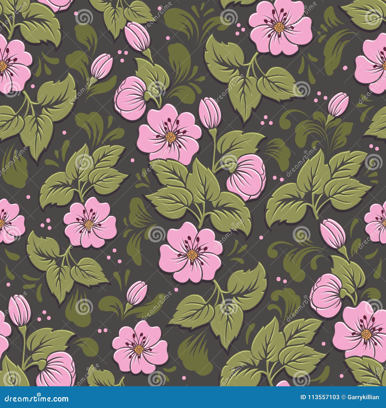 Vector Volumetric Flower Seamless Pattern Element. Elegant Luxury ...