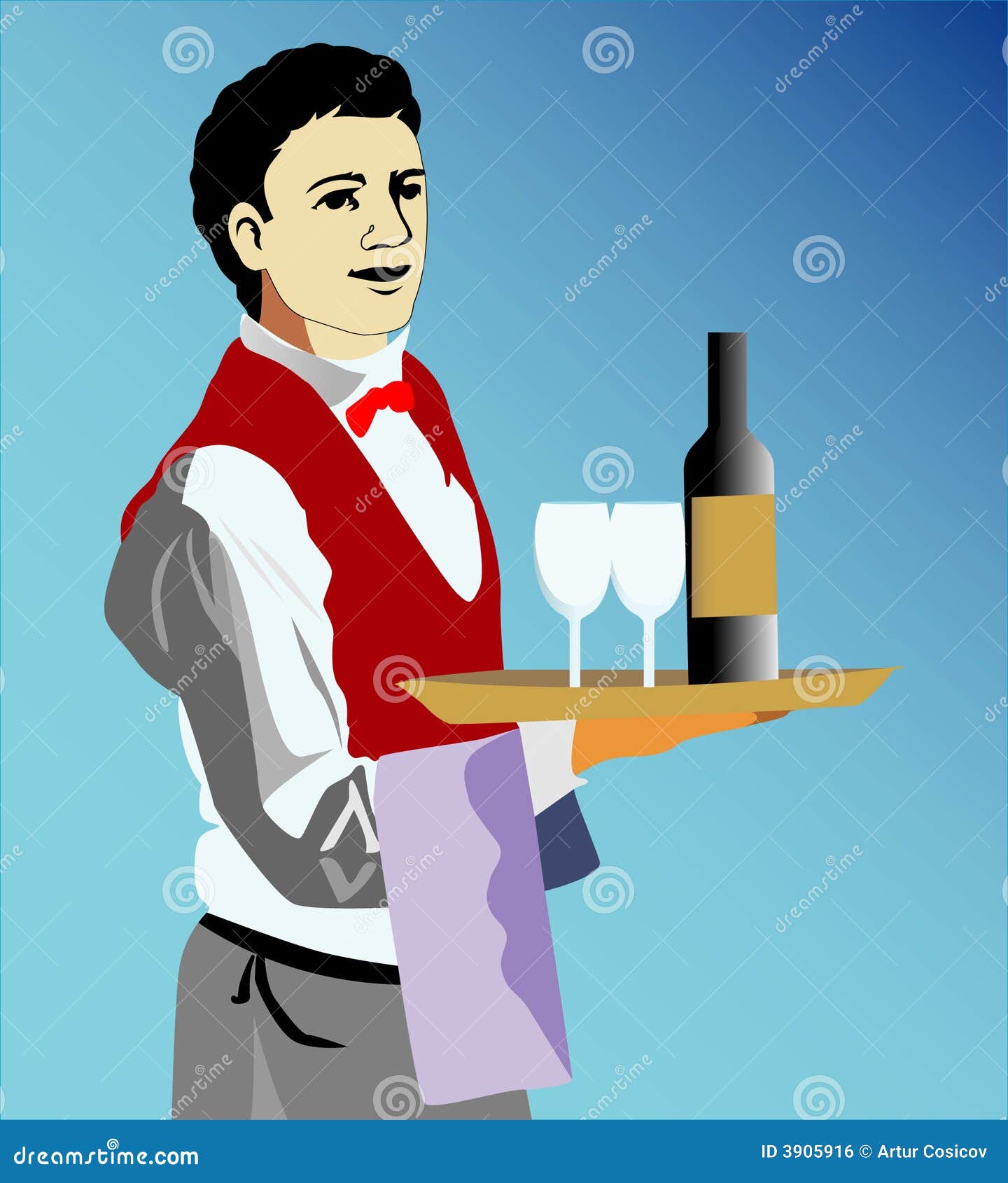 Vector waiter illustration stock vector. Illustration of cheerful - 3905916 Vector waiter illustration stock vector. Illustration of cheerful - 3905916