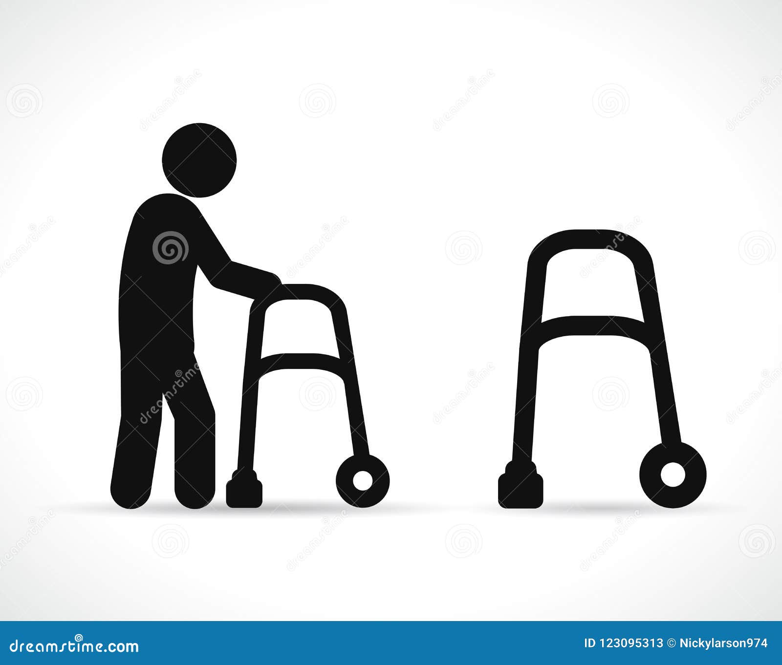 Vector Walker Disabled Black Icons Stock Vector - Illustration of icon ...