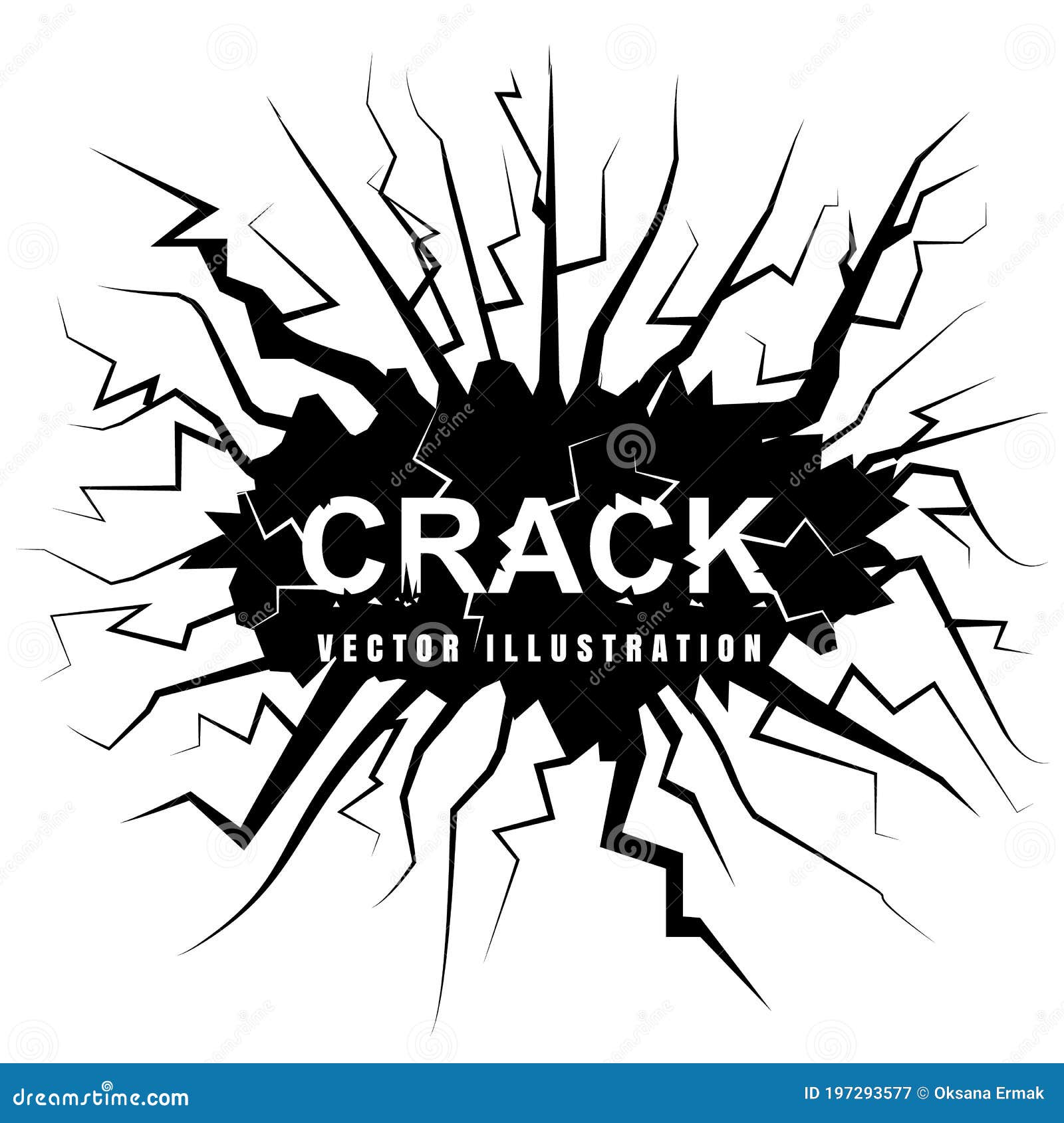 Fracture Surface Effect or Broken Collapse Vector Frame Stock Vector ...