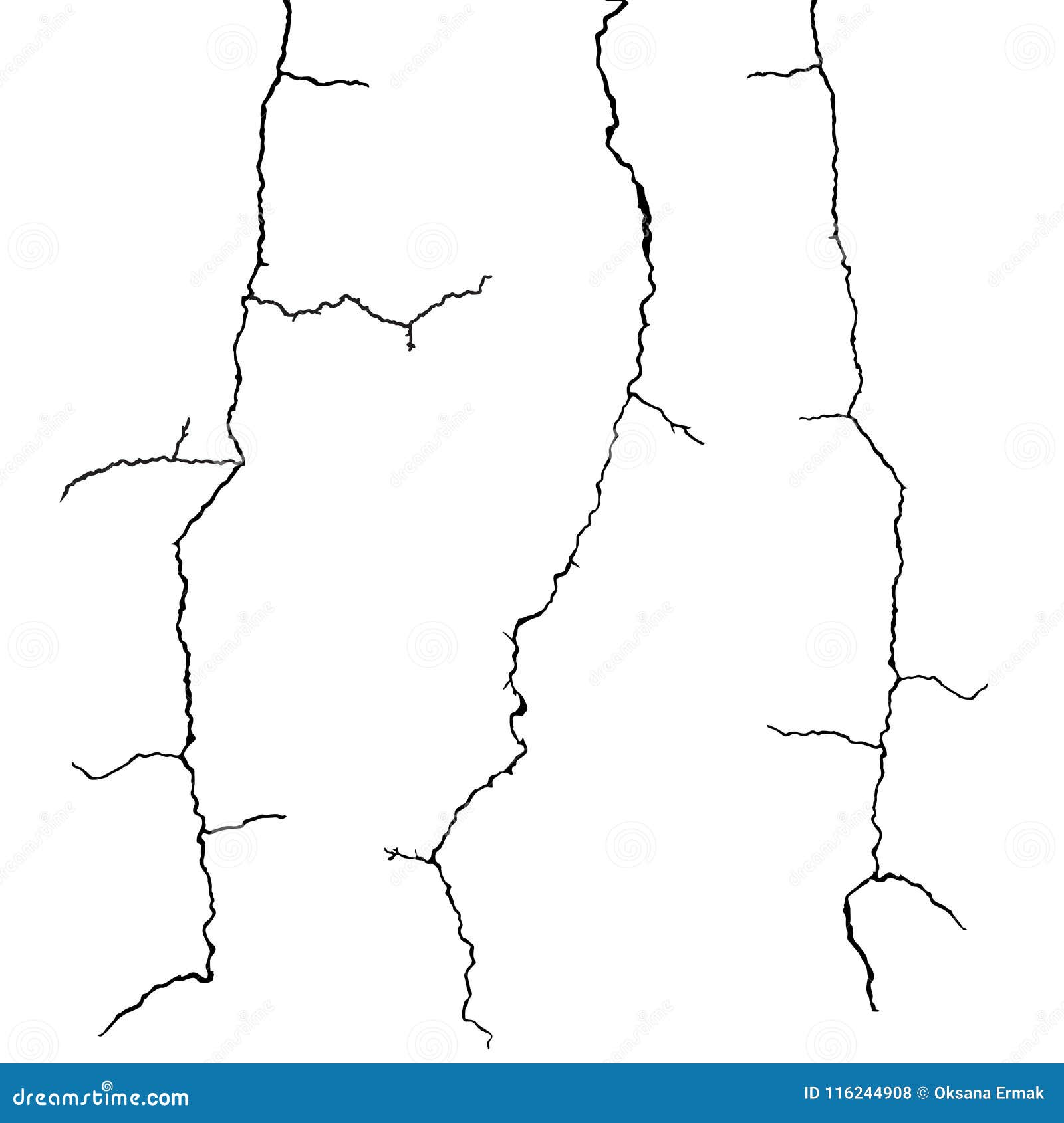 Wall Cracks Isolated stock vector. Illustration of isolated - 116244908