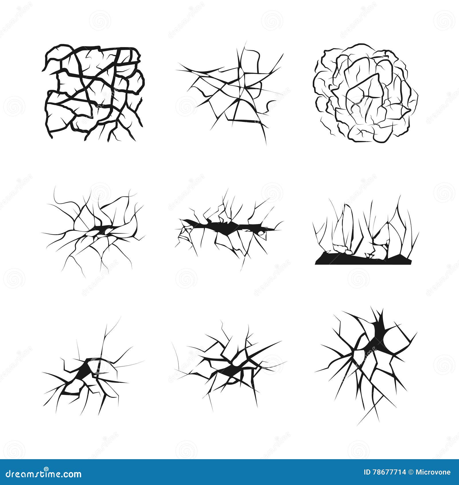 Ground Cracks. Earthquake Crack, Hole Damaged Effect. Cracked Land ...