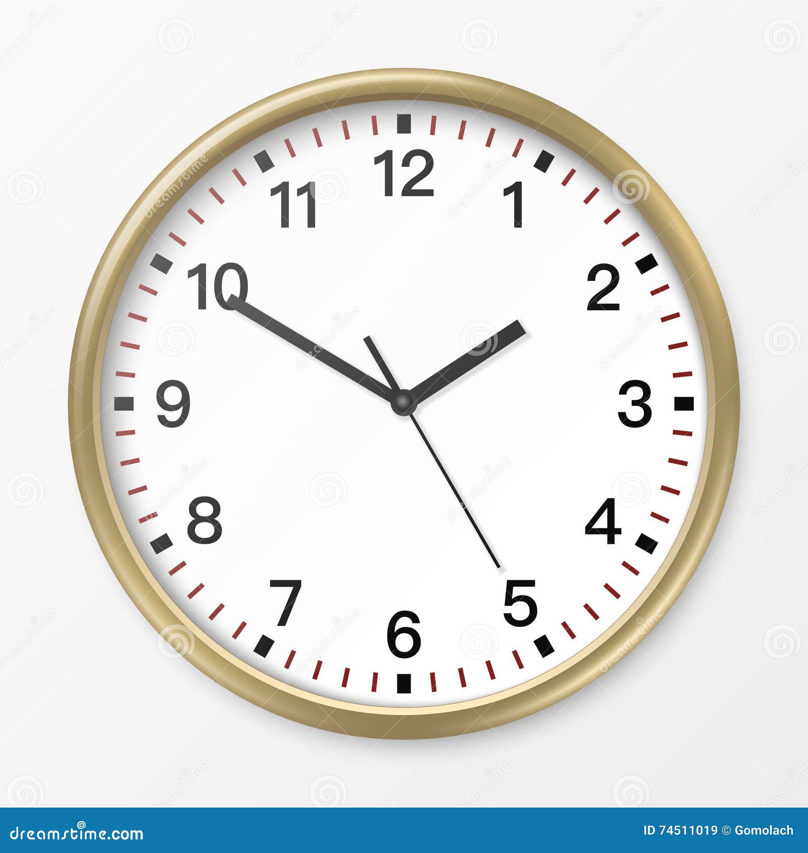 Vector wall office clock. stock vector. Illustration of arrow - 74511019